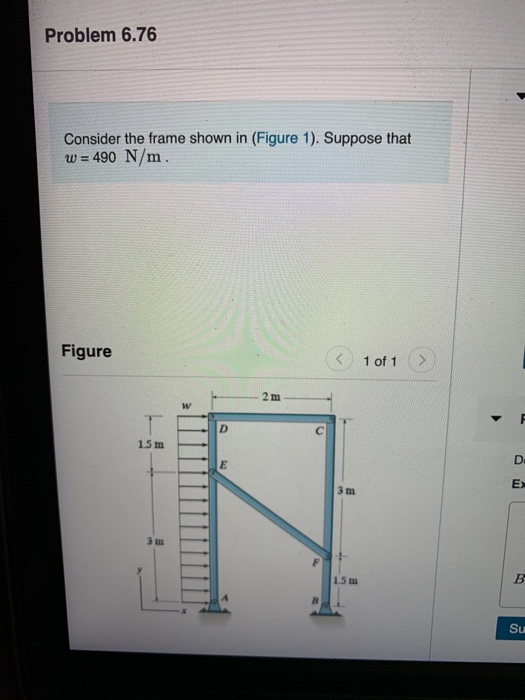 Solved Problem 6.76 Consider the frame shown in (Figure 1). | Chegg.com