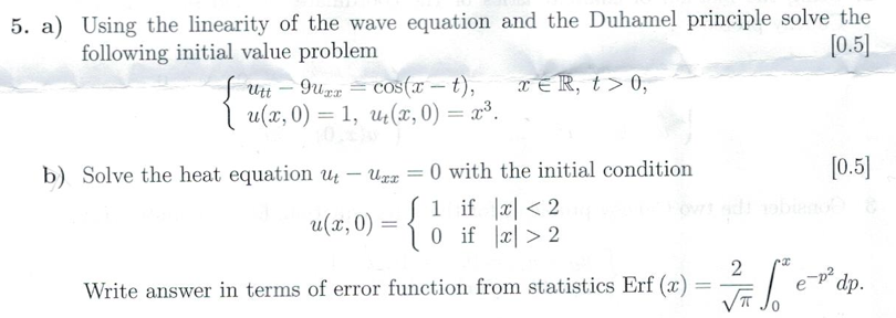 Solved a) Using the linearity of the wave equation and the | Chegg.com