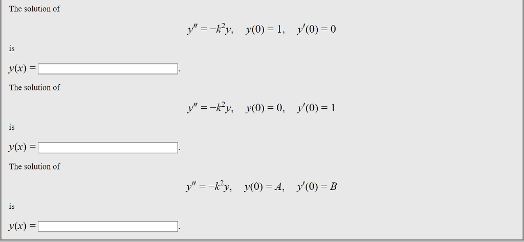Solved Here are some initial value problems with obvious | Chegg.com
