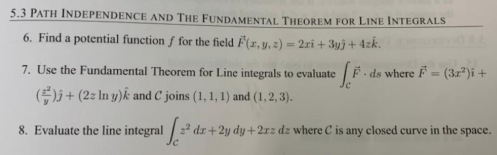 Solved 5.3 PATH INDEPENDENCE AND THE FUNDAMENTAL THEOREM FOR | Chegg.com