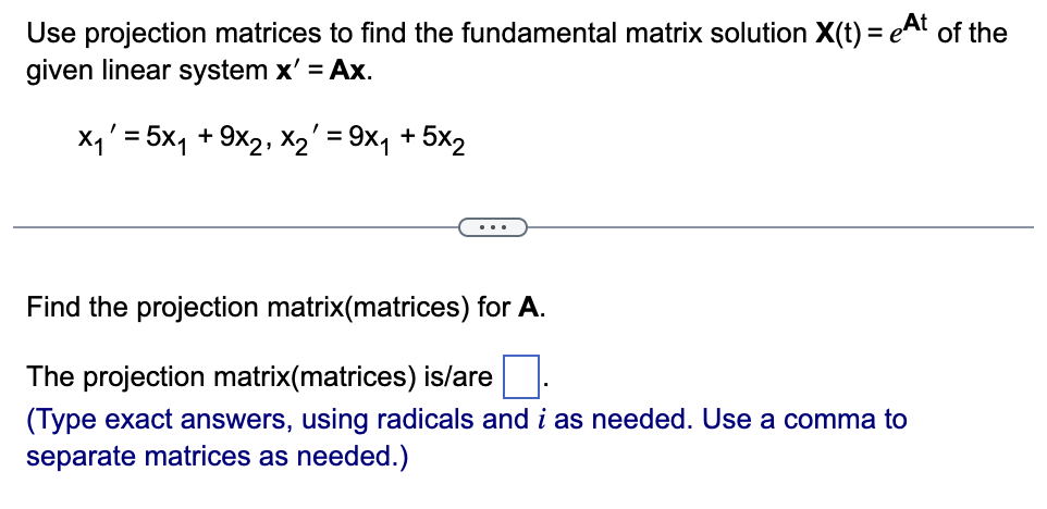 Use projection matrices to find the fundamental | Chegg.com