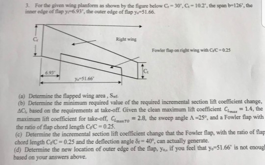Solved 3. For the given wing planform as shown by the figure | Chegg.com
