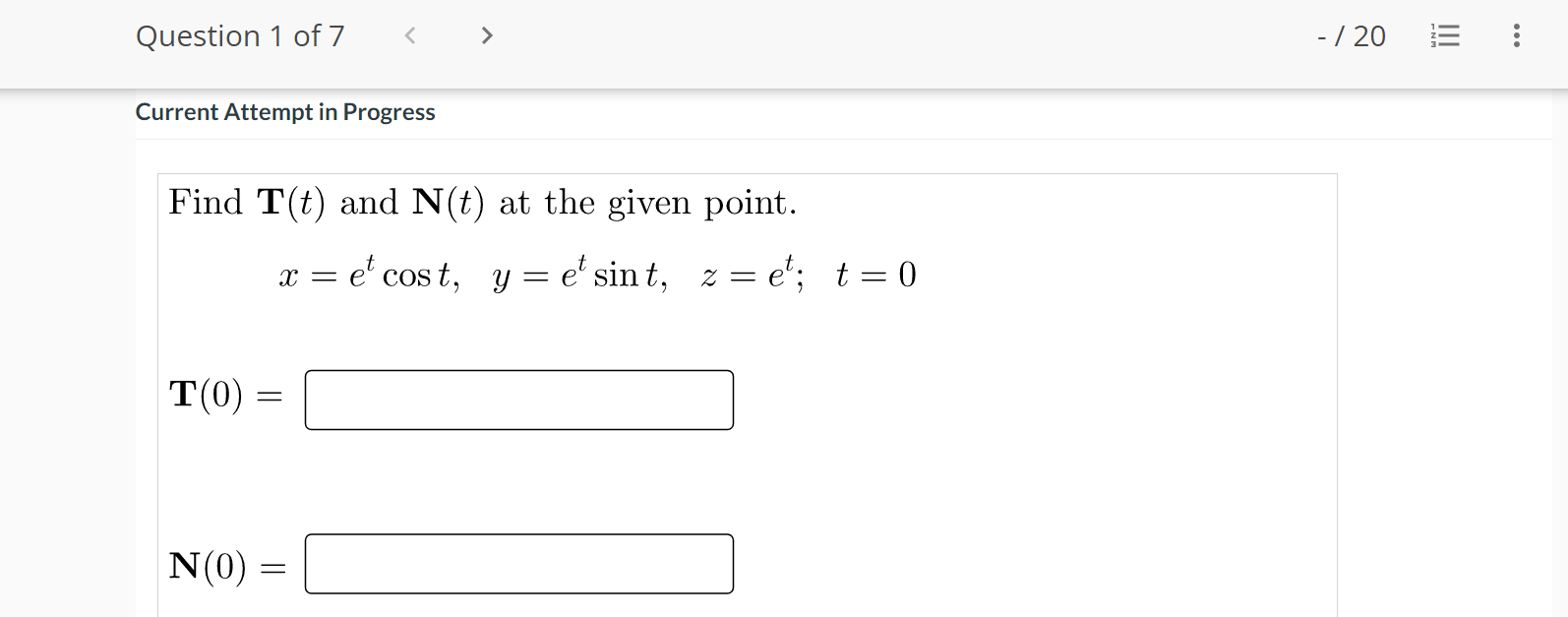Solved Find T(t) and N(t) at the given point. | Chegg.com