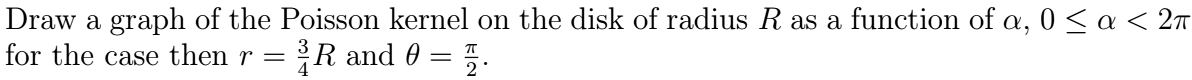 Draw a graph of the Poisson kernel on the disk of | Chegg.com