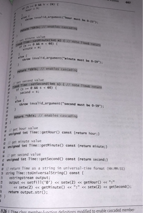 Solved I // Fig. 9.25: Time.h 2 // Time class modified to | Chegg.com