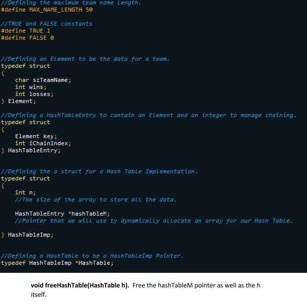 Solved Hash Table Function In C Using The Following H