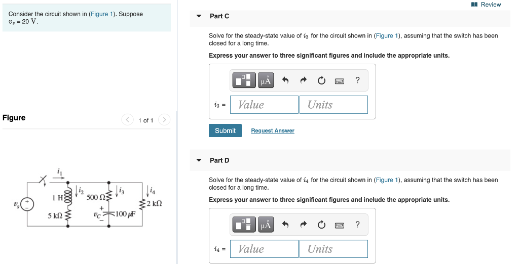 Solved Review Consider the circuit shown (Figure 1). Suppose | Chegg.com