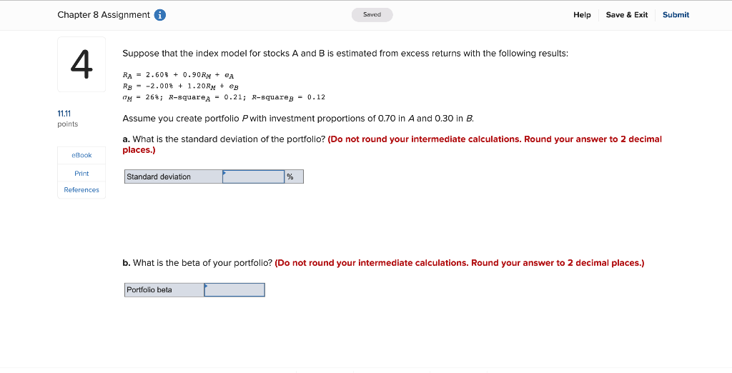 Solved Chapter 8 Assignment i Seved Help Save & Exit Submit | Chegg.com