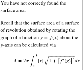 Solved Find the area of the surface obtained by rotating the | Chegg.com