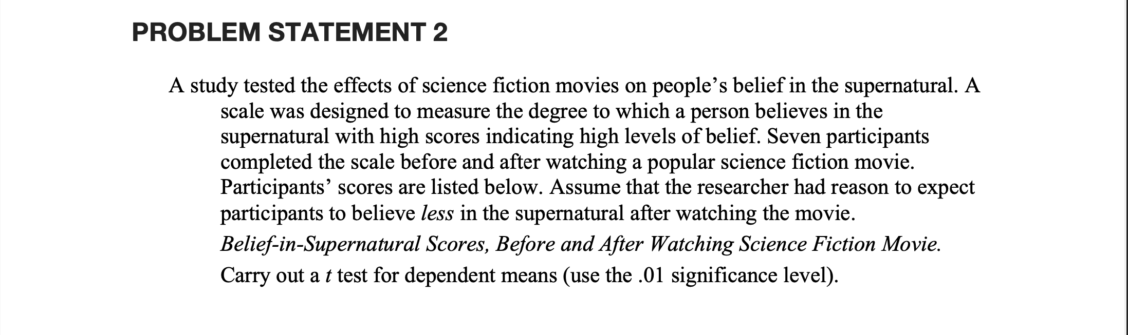 Solved PROBLEM STATEMENT 2 A study tested the effects of | Chegg.com