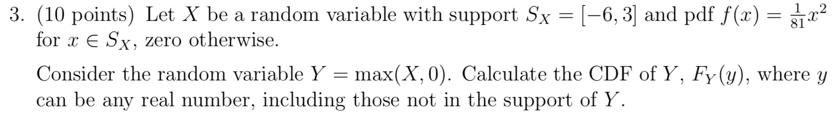 Solved 8. (10 points) Recall the random variable X in | Chegg.com