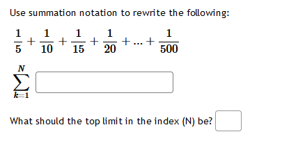 Solved Use summation notation to rewrite the following: | Chegg.com