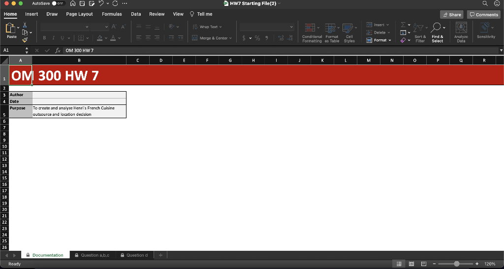Solved .. AutoSaver APO". HW7 Starting File(2) Home Insert | Chegg.com