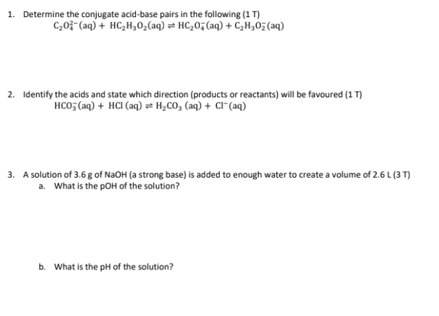 Solved C2O42−(aq)+HC2H3O2(aq)⇌HC2O4−(aq)+C2H3O2−(aq) 2. | Chegg.com