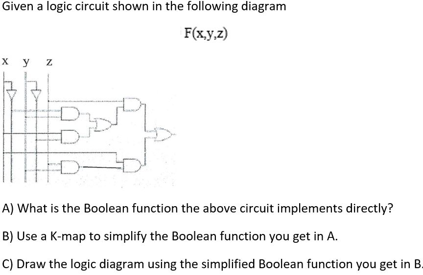Solved Given a logic circuit shown in the following diagram | Chegg.com