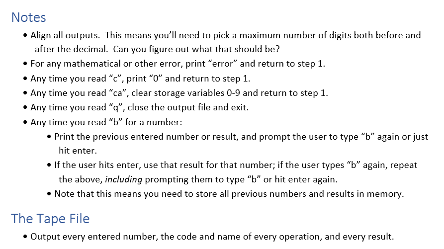 sto rcl Programming Project: Outline с store (only | Chegg.com