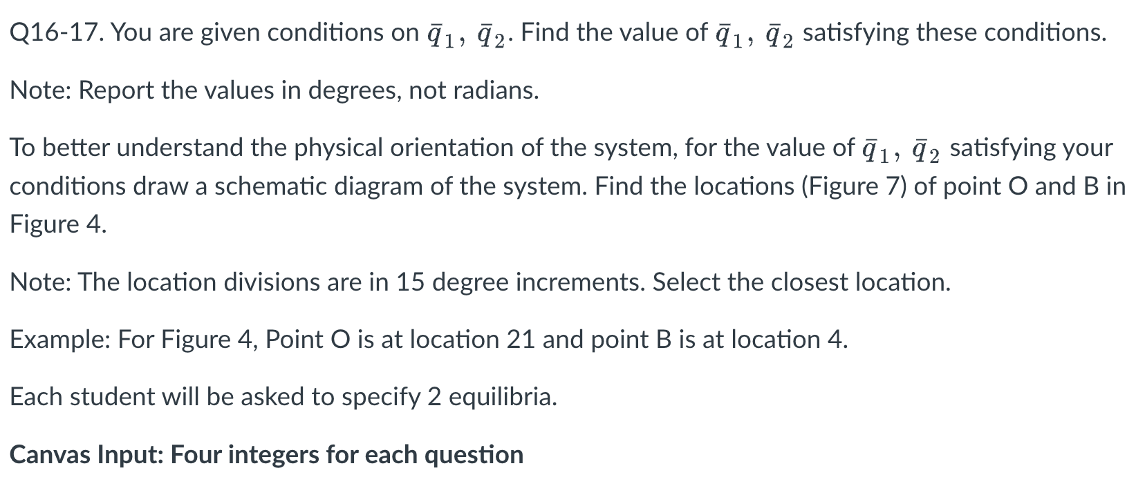Q16-17. You are given conditions on qˉ1,qˉ2. Find the | Chegg.com