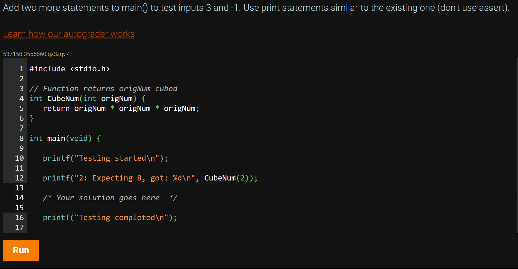 Solved Add two more statements to main() ﻿to test inputs 3 | Chegg.com
