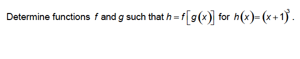 Solved Determine functions f and g such that h = fg(x) for h | Chegg.com