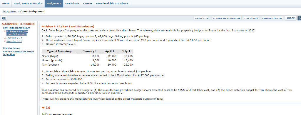 Solved Home Read, Study&Practice Gradebook ORION | Chegg.com