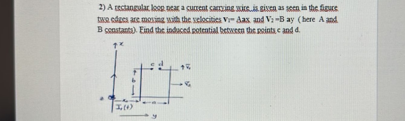 Solved 2) A rectangular loop near a current carrying wire is | Chegg.com