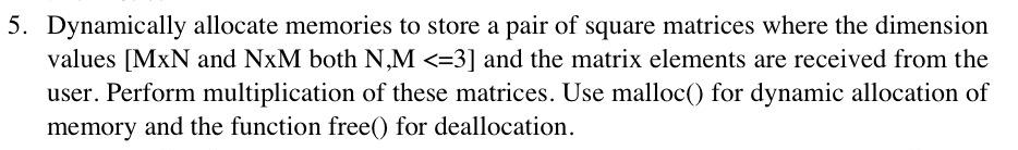 Solved Dynamically allocate memories to store a pair of | Chegg.com