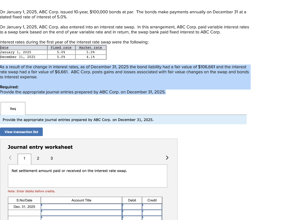 Solved On January 1, 2025, ABC Corp. issued 10-year, | Chegg.com