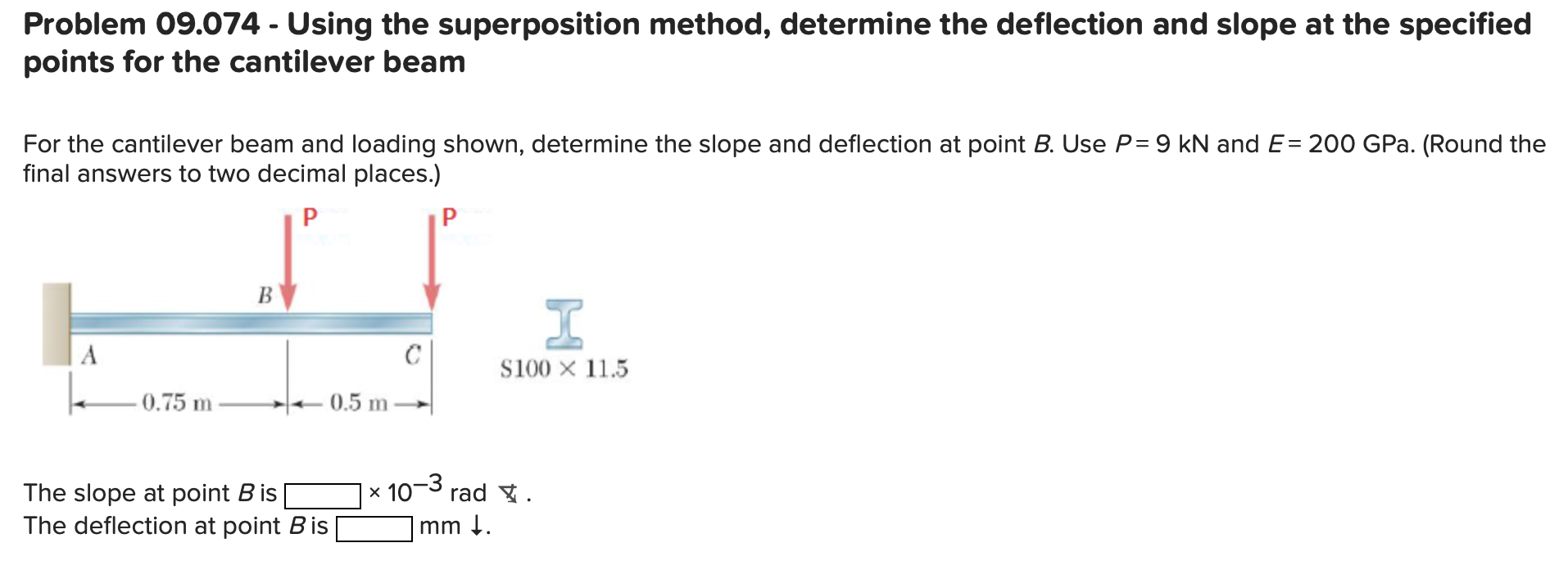 Solved Problem 09.074 - Using the superposition method, | Chegg.com