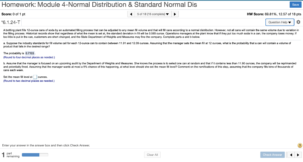 Solved Homework: Module 4-Normal Distribution & Standard | Chegg.com