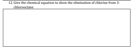 Solved Give the chemical equation to show the elimination of | Chegg.com