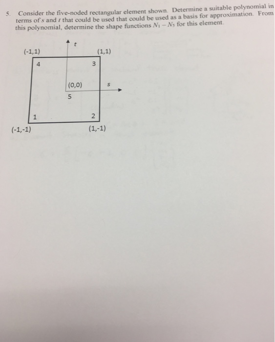 Solved Consider the five-noded rectangular element shown | Chegg.com