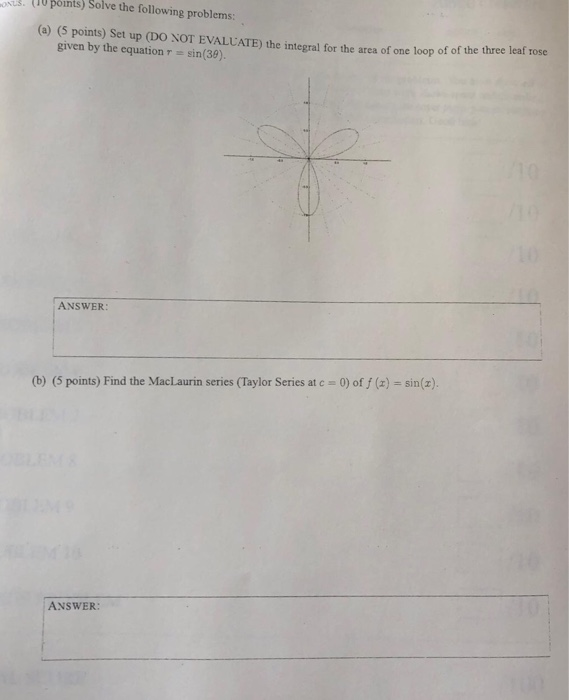 Solved o. 10points) Solve the following problems: (a) (5 | Chegg.com