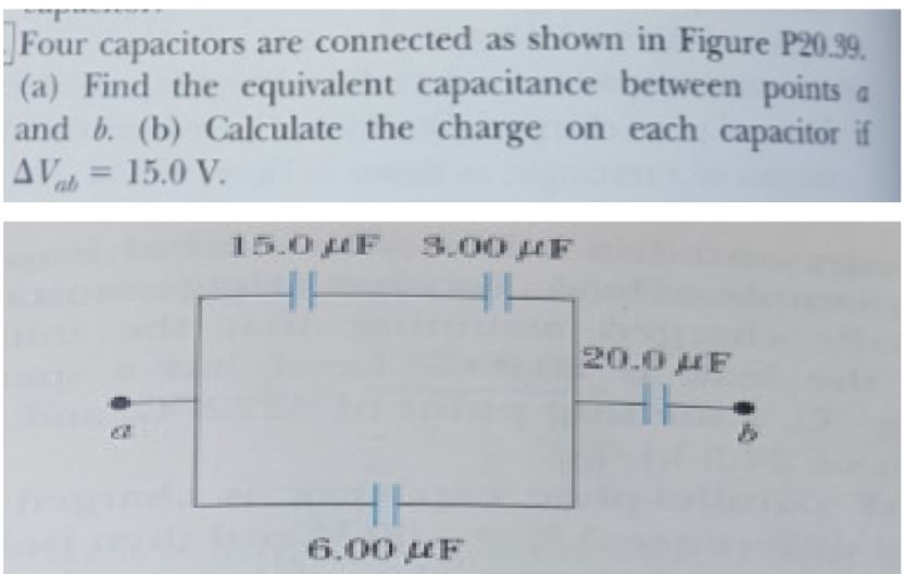 Solved Four capacitors are connected as shown in Figure | Chegg.com