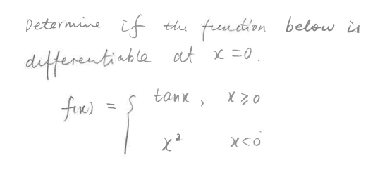 Solved Determine if the function below is differentiable at | Chegg.com