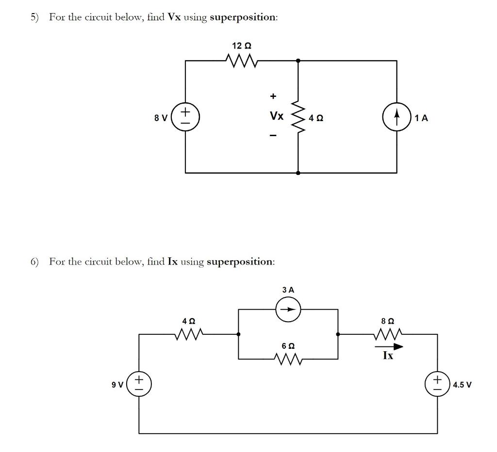 Solved 5) For the circuit below, find Vx using | Chegg.com