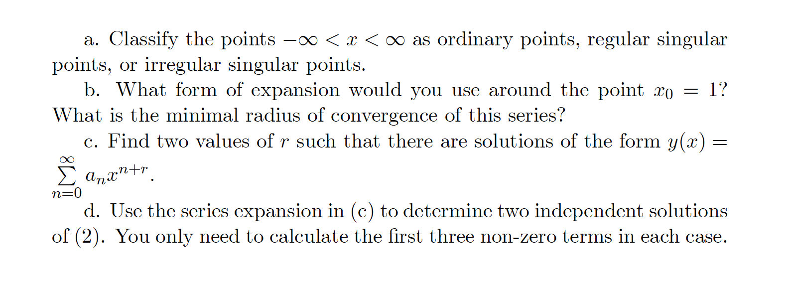 Solved Problem 5: (Will be marked) Consider the differential | Chegg.com