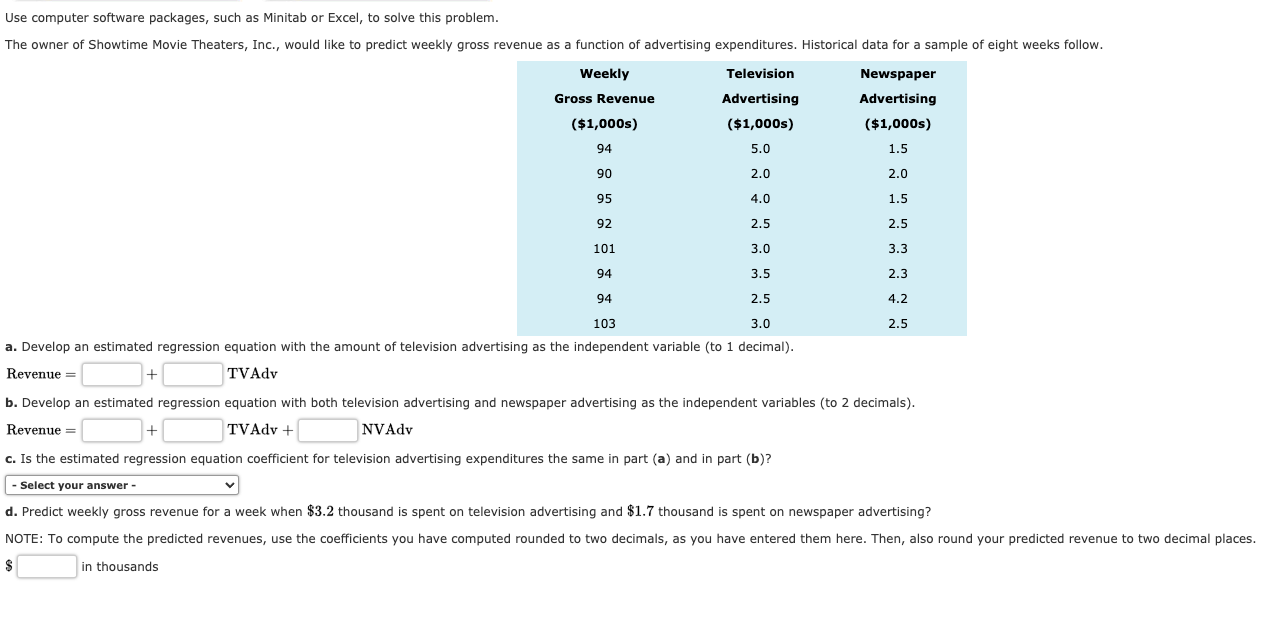 Solved Use computer software packages, such as Minitab or | Chegg.com