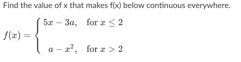 Solved Find the value of x ﻿that makes f(x) ﻿below | Chegg.com