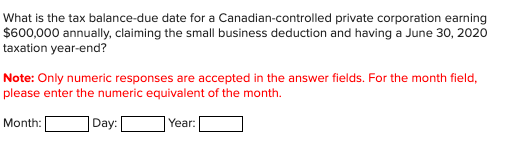 Solved What is the tax balance-due date for a | Chegg.com