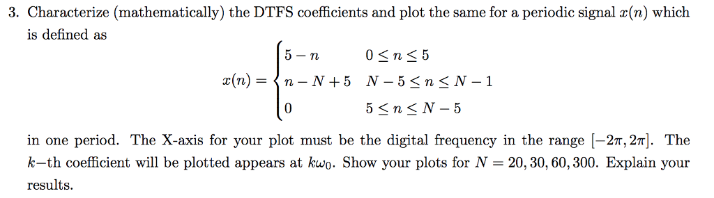 Solved 3. Characterize (mathematically) the DTFS | Chegg.com