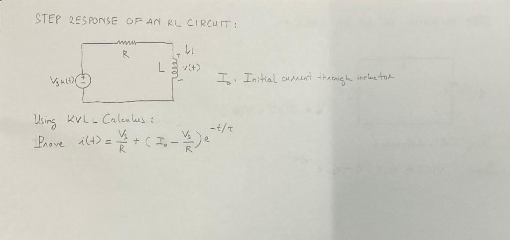 Solved Please prove it using KVL - Calculus Integral | Chegg.com