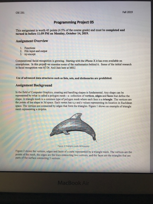 Fall 2019 Programming Project 05 This assignment is | Chegg.com