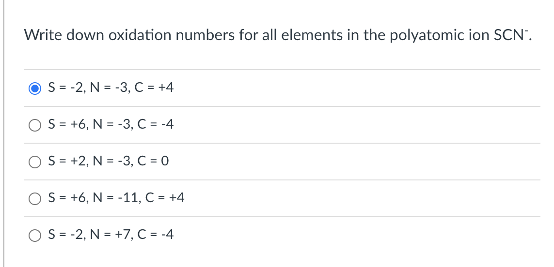Solved Write down oxidation numbers for all elements in the | Chegg.com