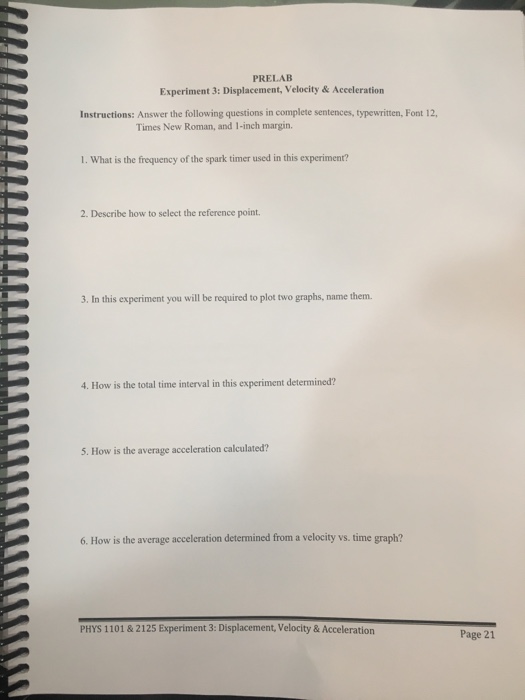 What is the frequency of the spark timer used in this | Chegg.com