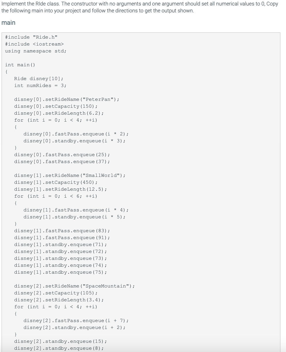 Solved Implement the Rlde class. The constructor with no | Chegg.com