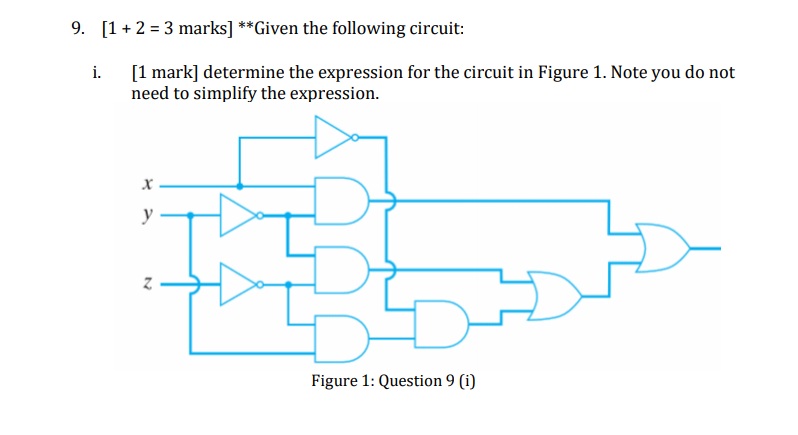 Solved 9. [1 + 2 = 3 marks] **Given the following circuit: | Chegg.com