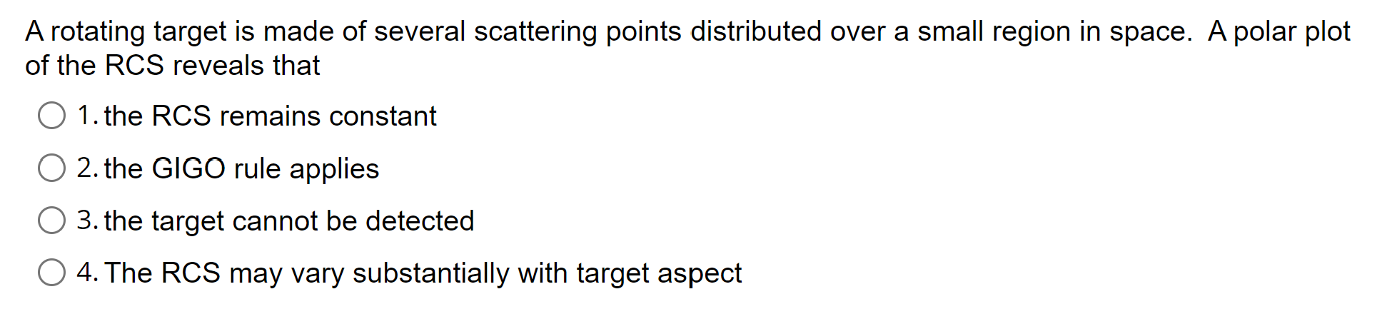Solved A rotating target is made of several scattering | Chegg.com