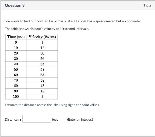 Solved Question 3 1 pts Joe wants to find out how far it is | Chegg.com
