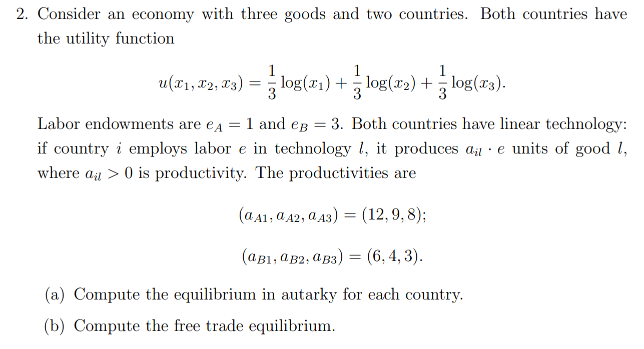 Solved Consider an economy with three goods and two | Chegg.com