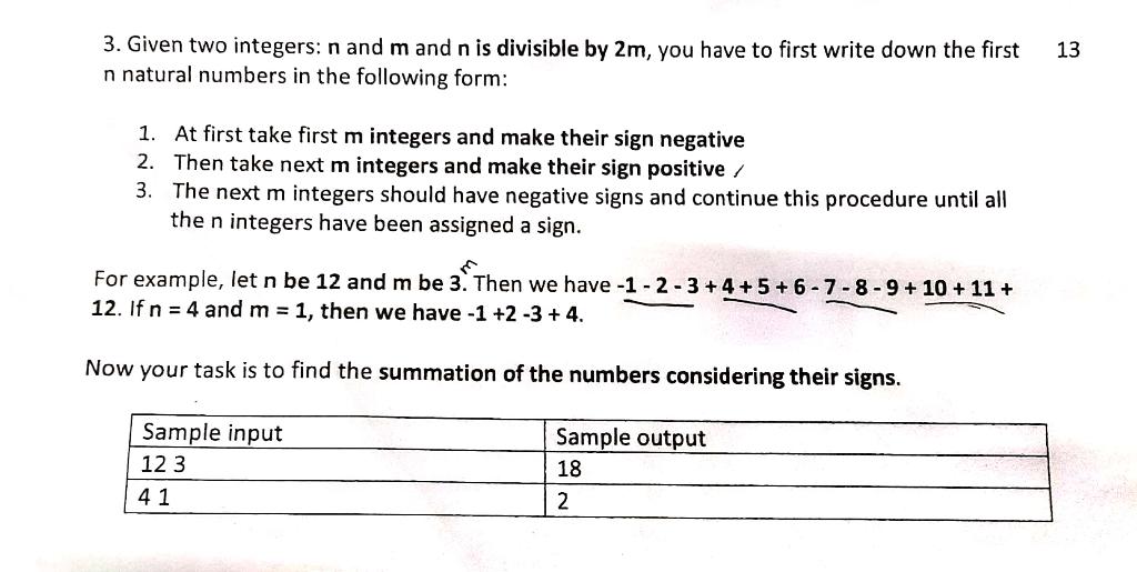 Solved 3. Given two integers: n and m and n is divisible by | Chegg.com